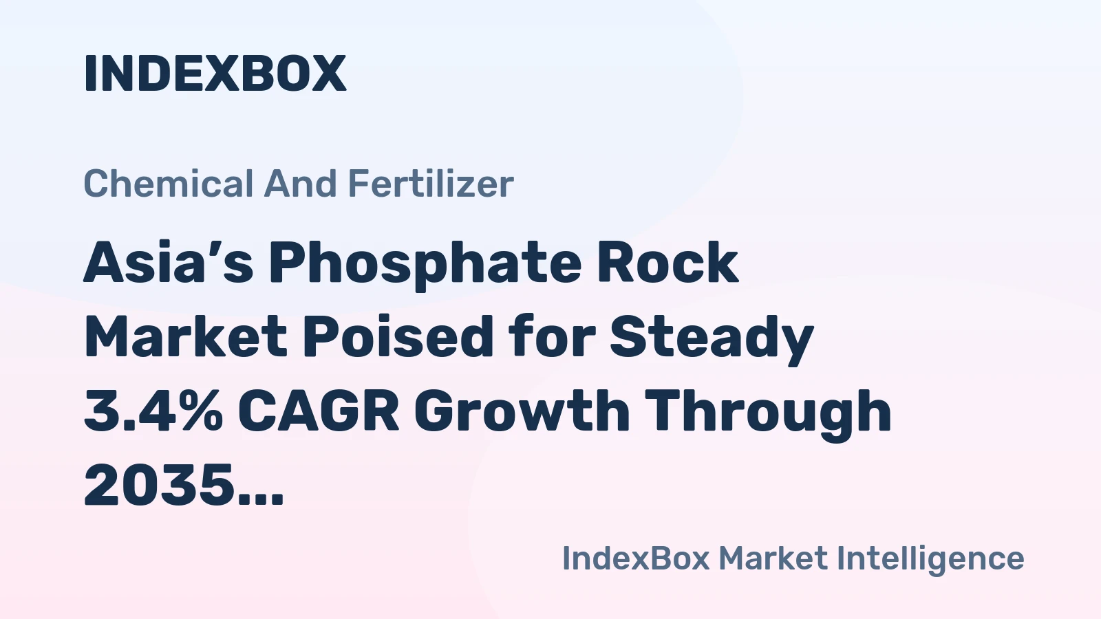 Asia’s Phosphate Rock Market Poised for Steady 3.4% CAGR Growth Through 2035
