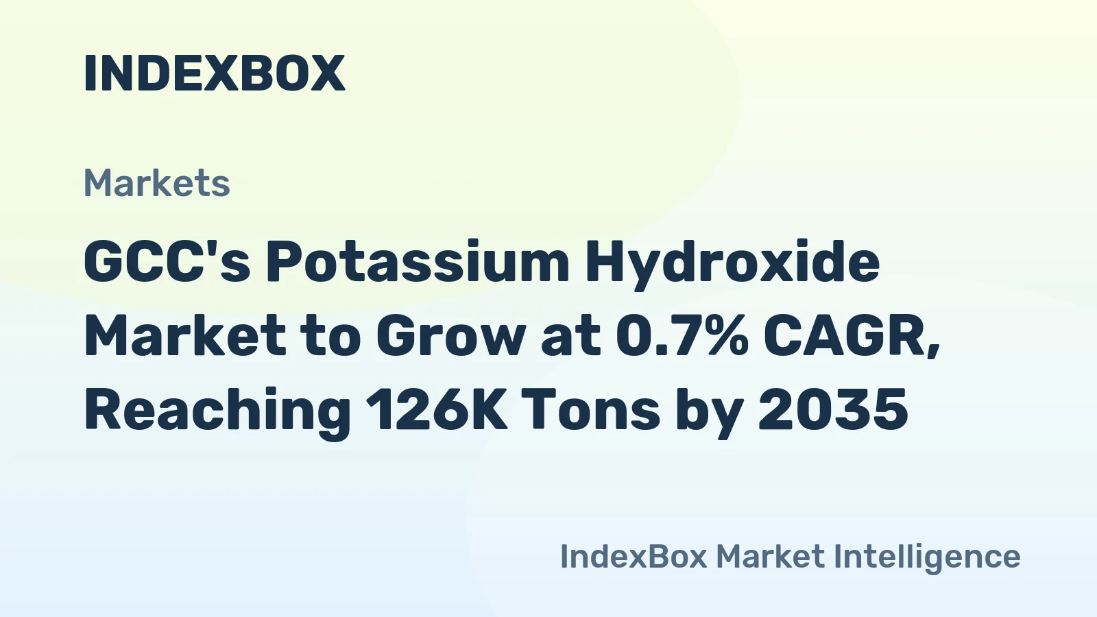 GCC's Potassium Hydroxide Market to Grow at 0.7% CAGR, Reaching 126K Tons by 2035