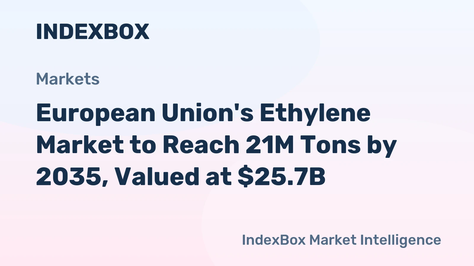European Union's Ethylene Market to Reach 21M Tons by 2035, Valued at $25.7B
