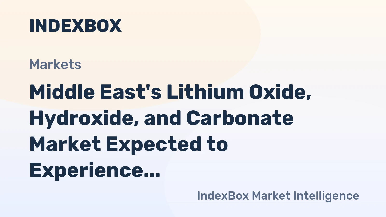 Middle East's Lithium Oxide, Hydroxide, and Carbonate Market Expected to Experience a Slight Increase in Value with +2.0% CAGR from 2024 to 2035