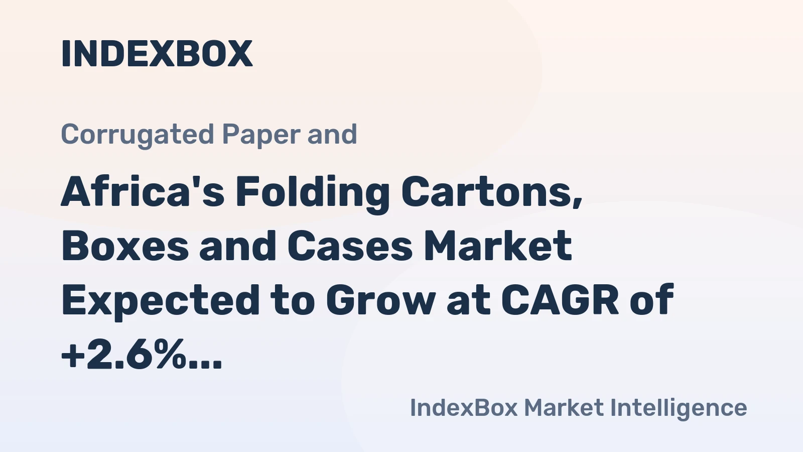 Africa's Folding Cartons, Boxes and Cases Market Expected to Grow at CAGR of +2.6% Through 2035