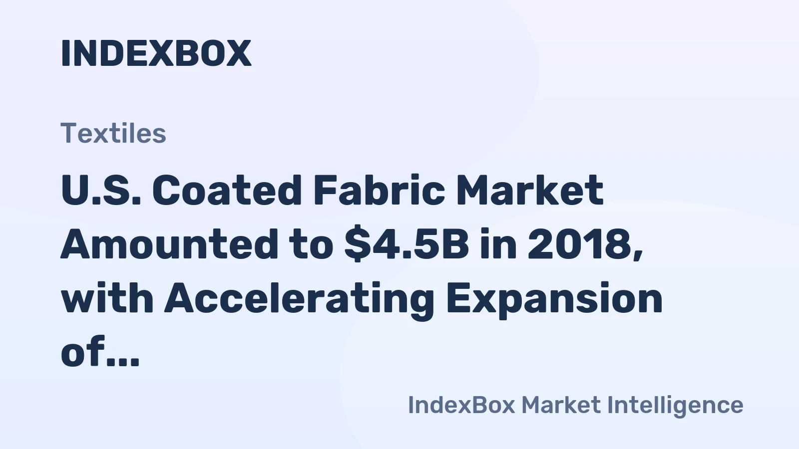 U.S. Coated Fabric Market Amounted to $4.5B in 2018, with Accelerating Expansion of Imports