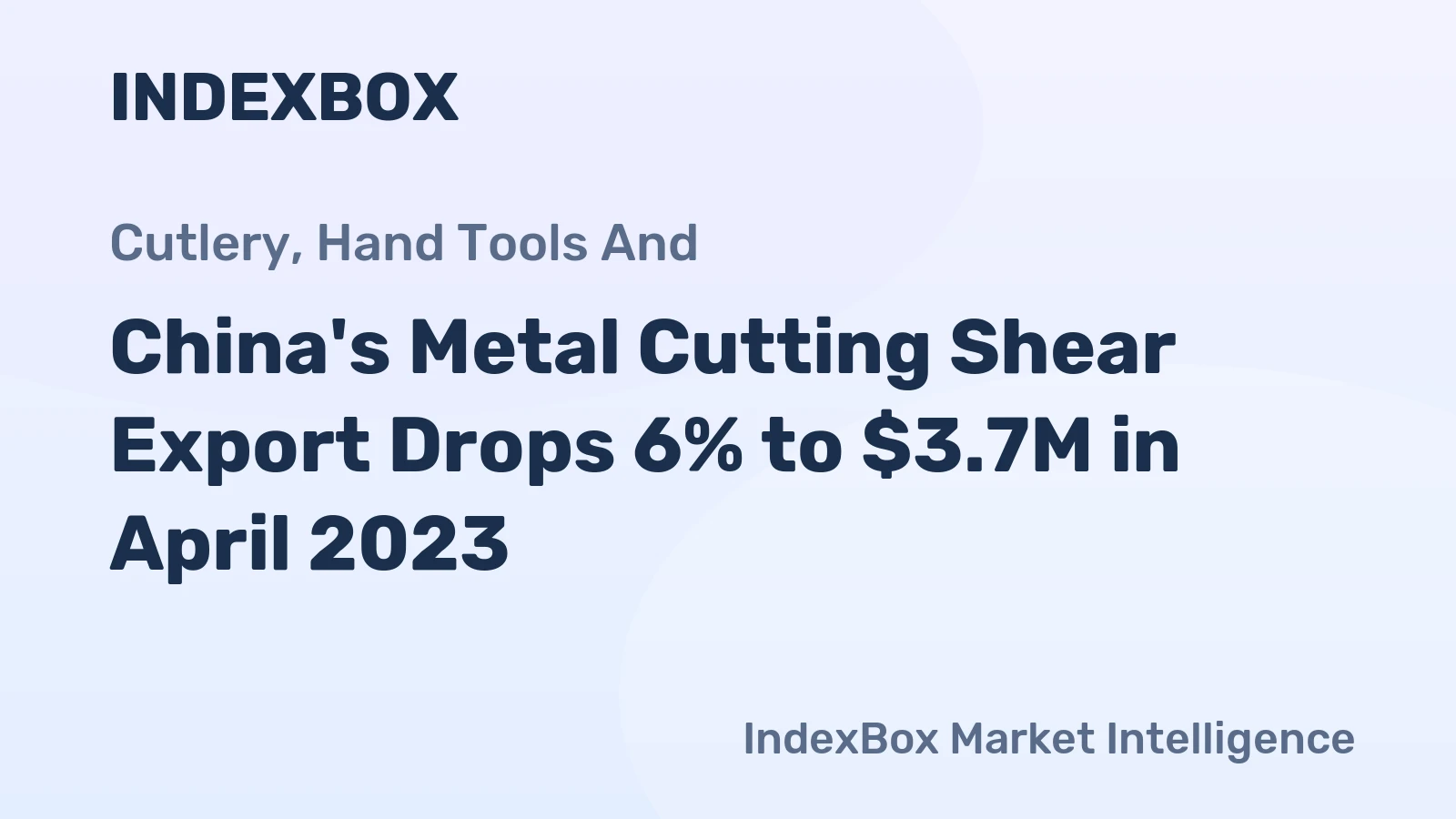 China's Metal Cutting Shear Export Drops 6% to $3.7M in April 2023