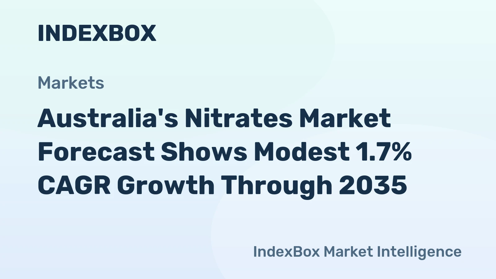 Australia's Nitrates Market Forecast Shows Modest 1.7% CAGR Growth Through 2035