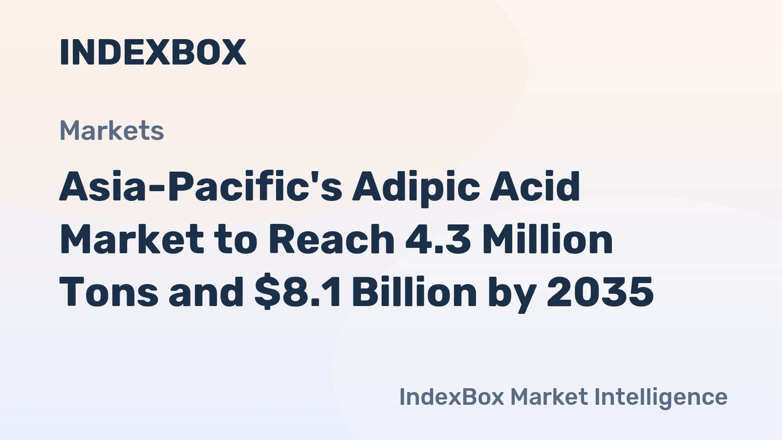 Asia-Pacific's Adipic Acid Market to Reach 4.3 Million Tons and $8.1 Billion by 2035