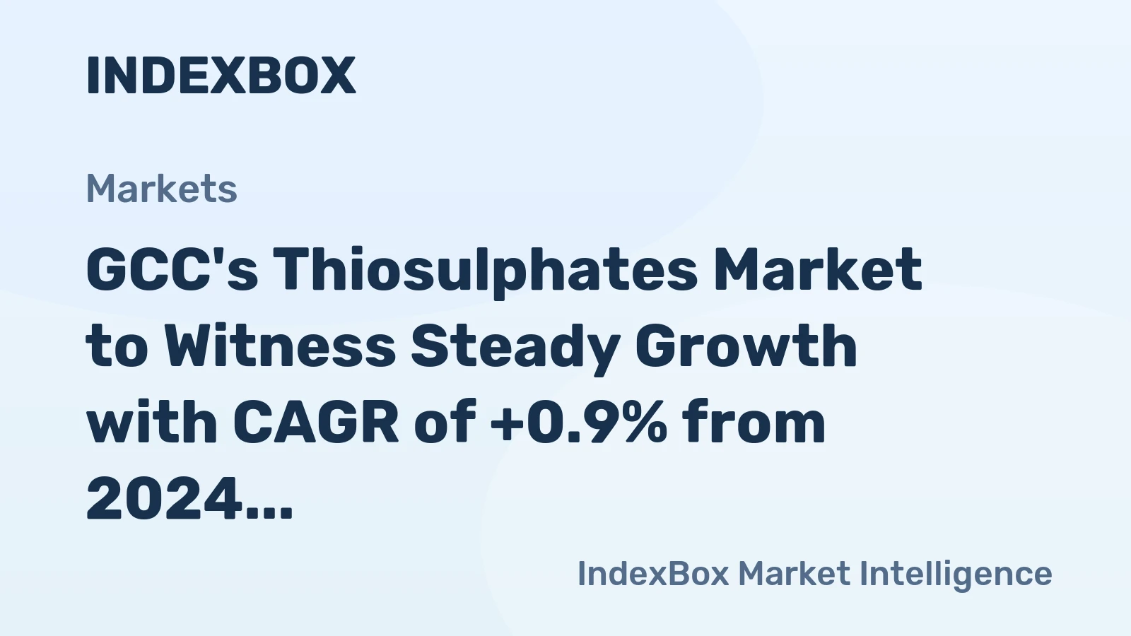GCC's Thiosulphates Market to Witness Steady Growth with CAGR of +0.9% from 2024 to 2035