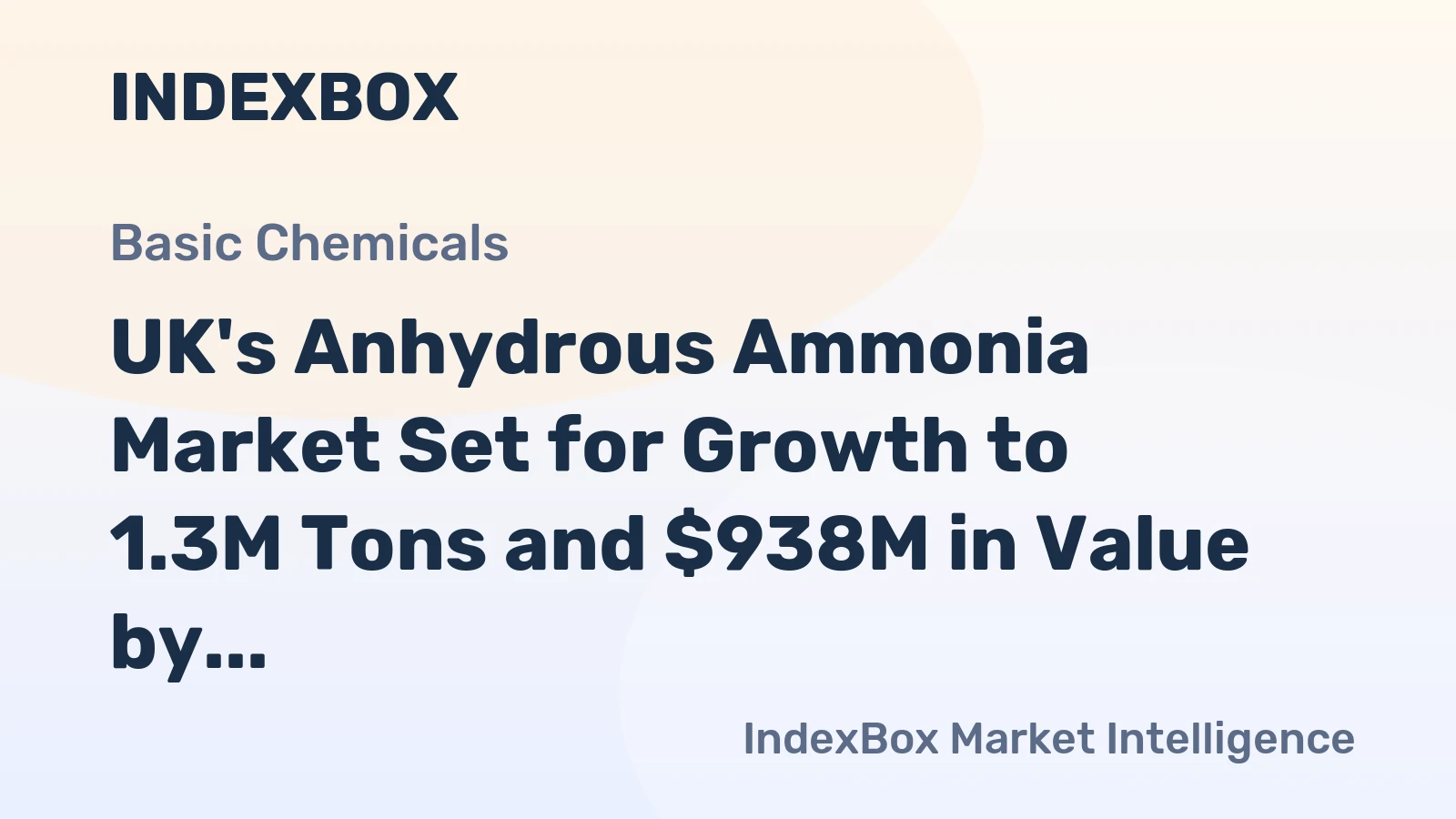 UK's Anhydrous Ammonia Market Set for Growth to 1.3M Tons and $938M in Value by 2035