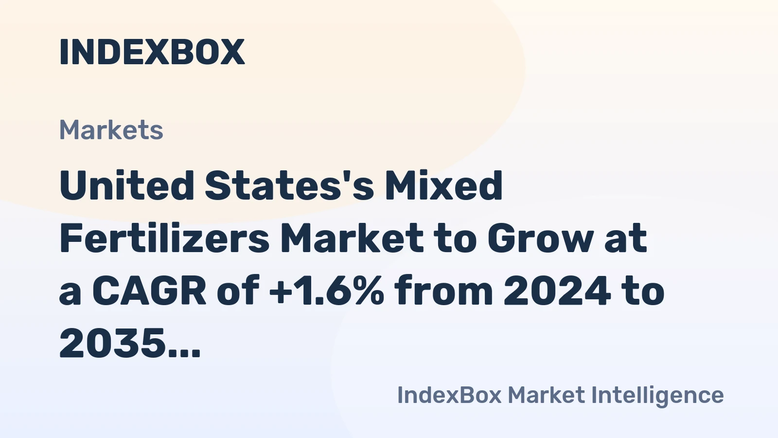 United States's Mixed Fertilizers Market to Grow at a CAGR of +1.6% from 2024 to 2035