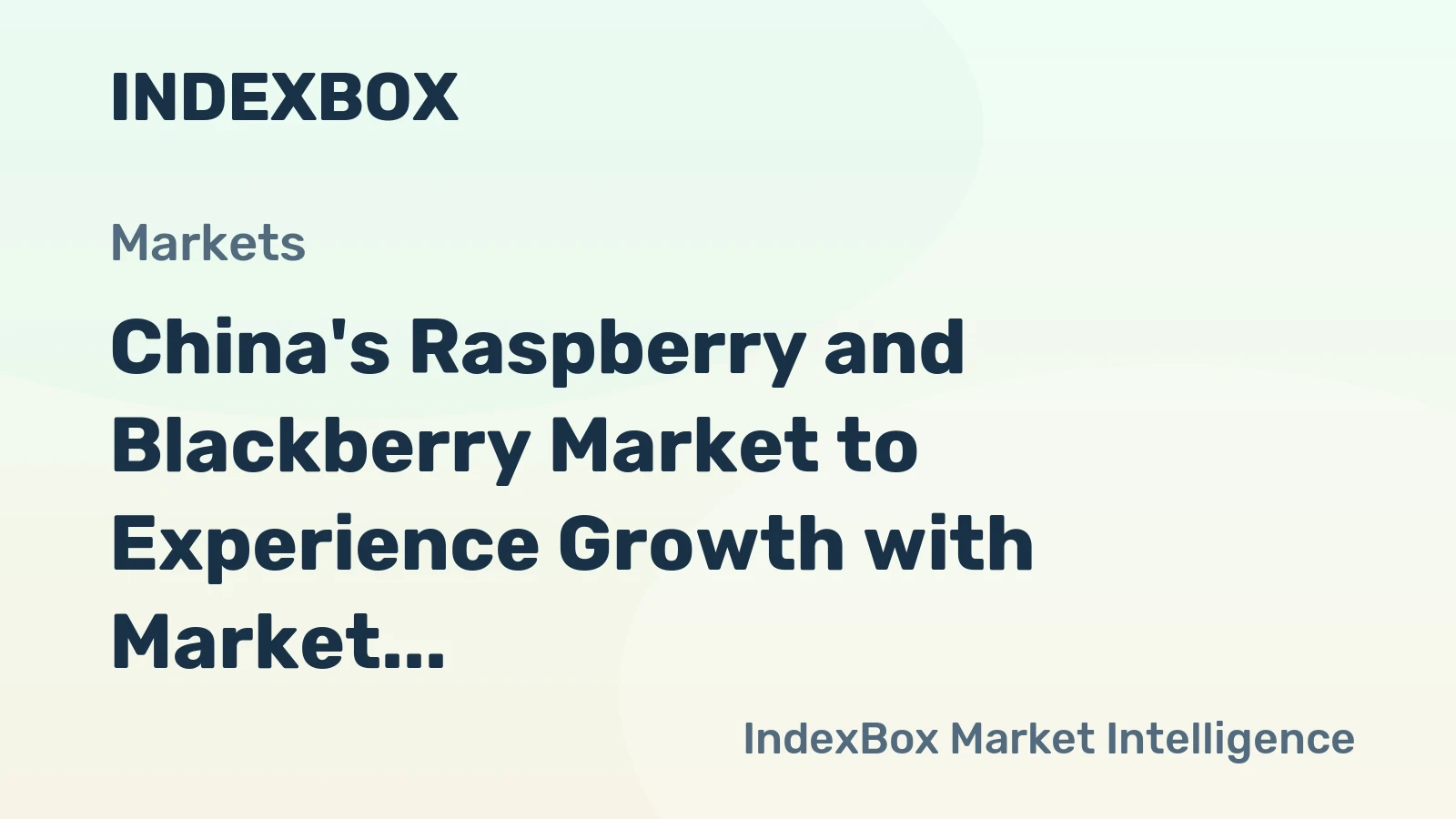China's Raspberry and Blackberry Market to Experience Growth with Market Volume Reaching 474 tons and Market Value Reaching $5.9M by 2035