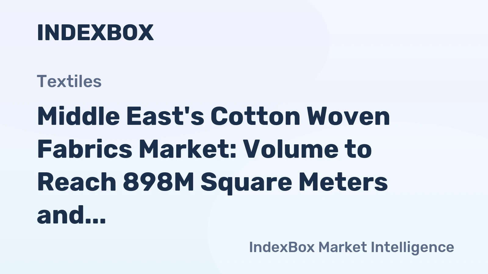 Middle East's Cotton Woven Fabrics Market: Volume to Reach 898M Square Meters and Value to Hit $10.6B by 2035