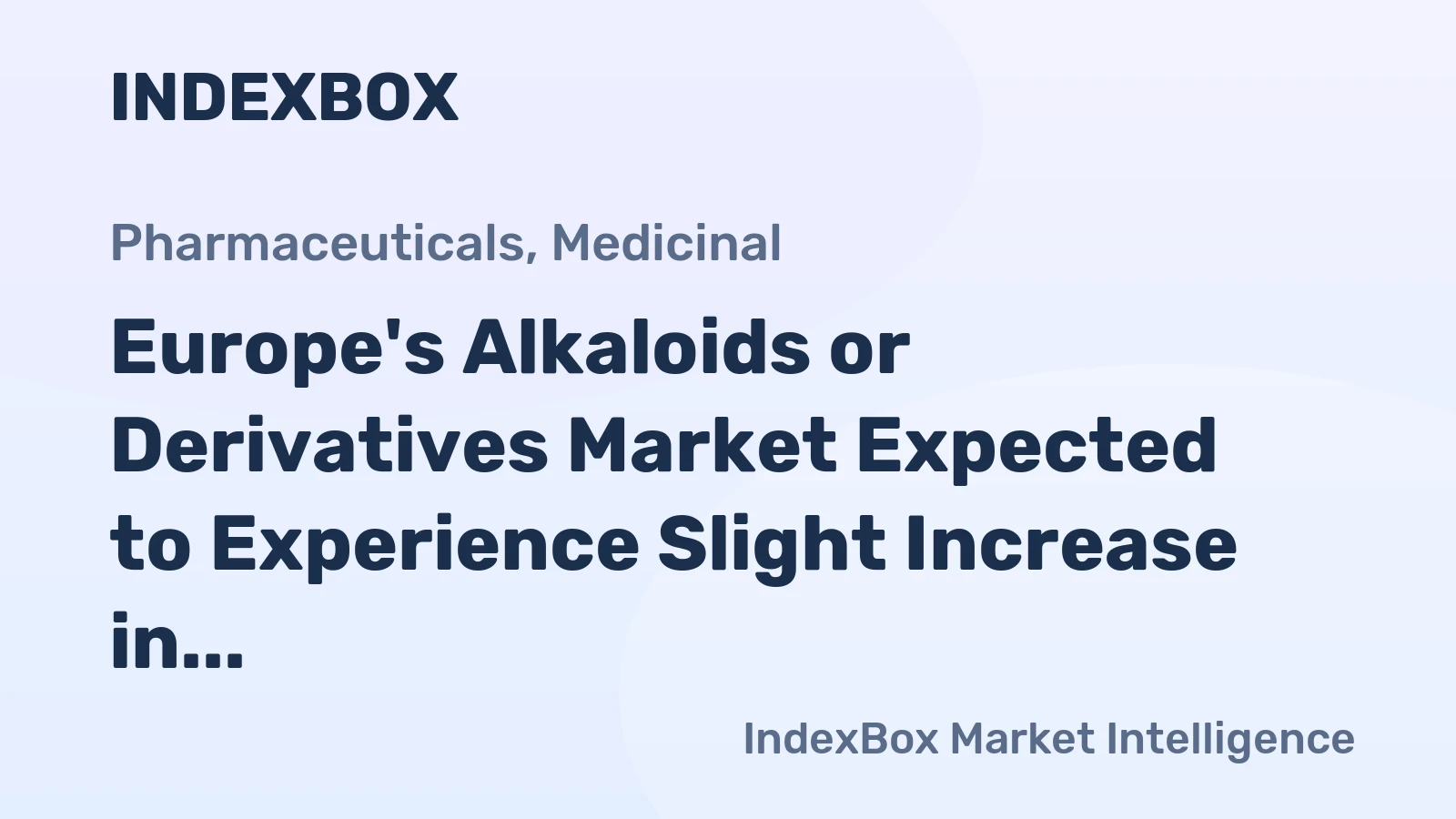 Europe's Alkaloids or Derivatives Market Expected to Experience Slight Increase in Consumption with +0.8% CAGR