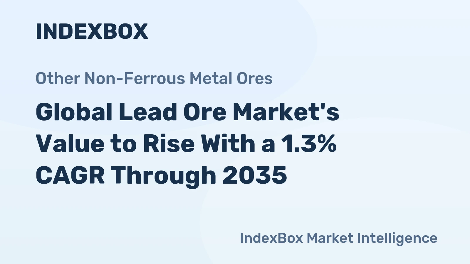 Global Lead Ore Market's Value to Rise With a 1.3% CAGR Through 2035