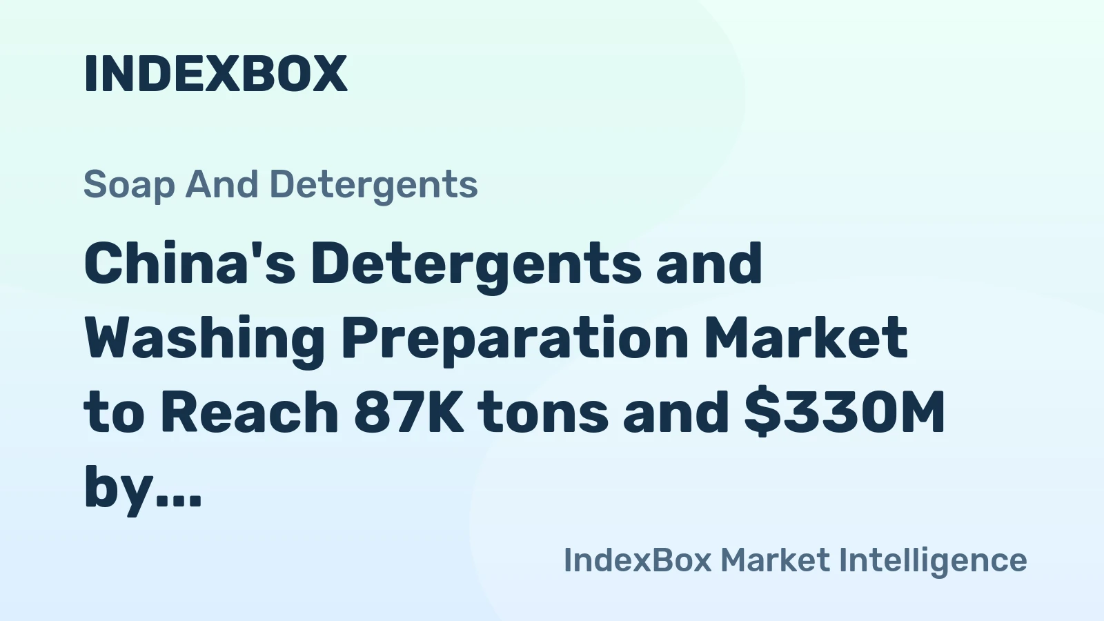 China's Detergents and Washing Preparation Market to Reach 87K tons and $330M by 2035