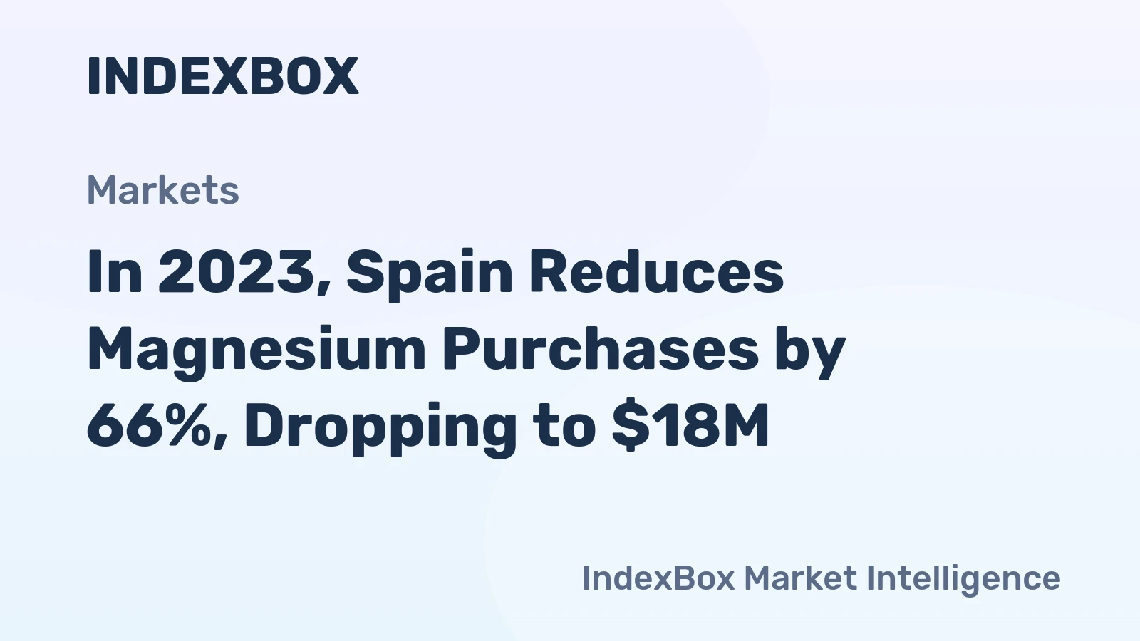 In 2023, Spain Reduces Magnesium Purchases by 66%, Dropping to $18M
