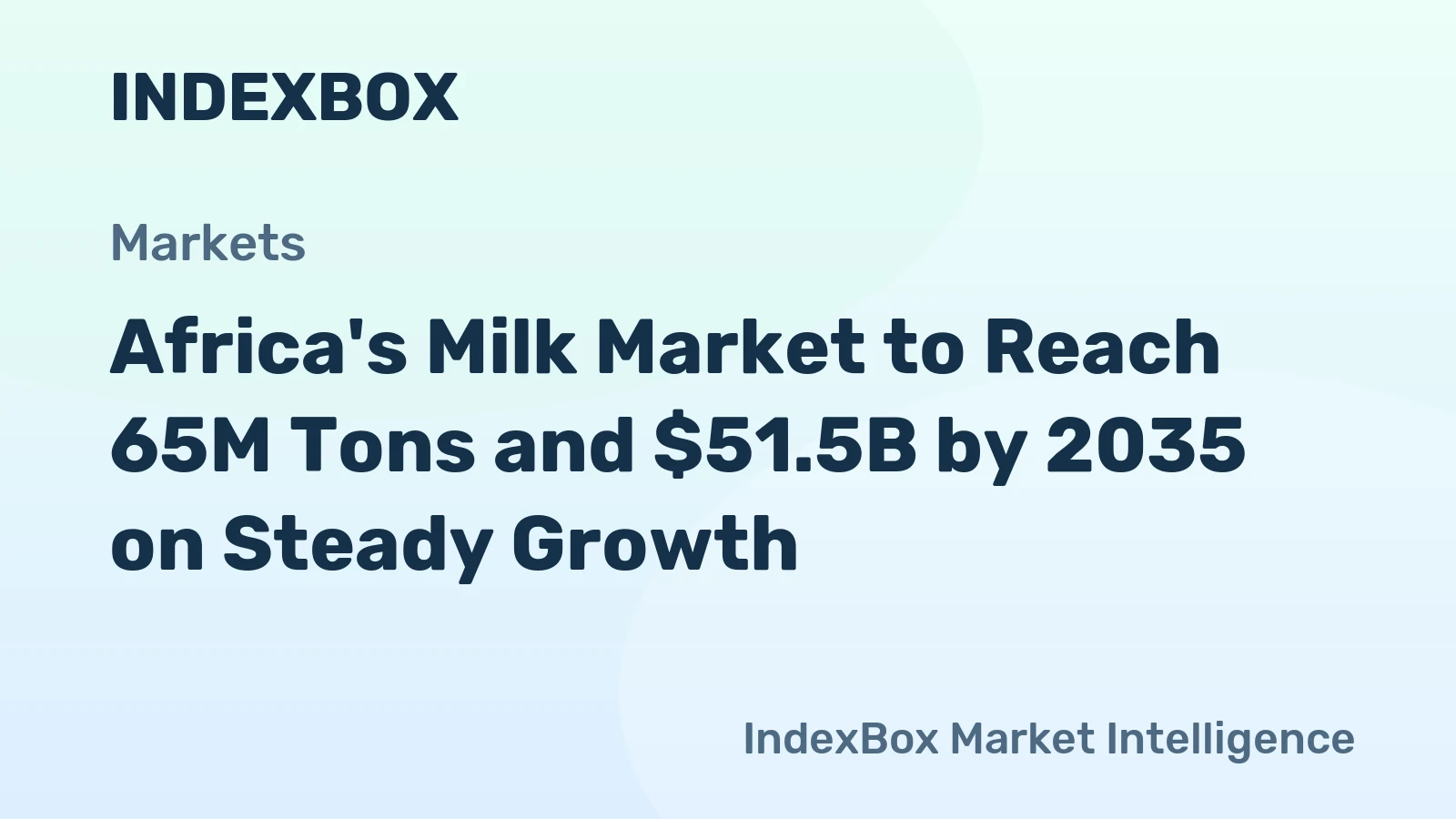 Africa's Milk Market to Reach 65M Tons and $51.5B by 2035 on Steady Growth