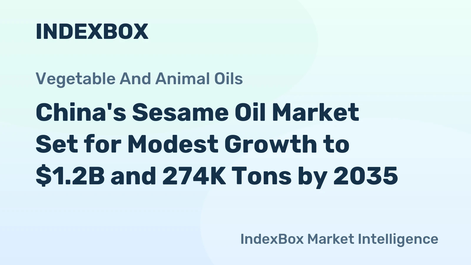 China's Sesame Oil Market Set for Modest Growth to $1.2B and 274K Tons by 2035