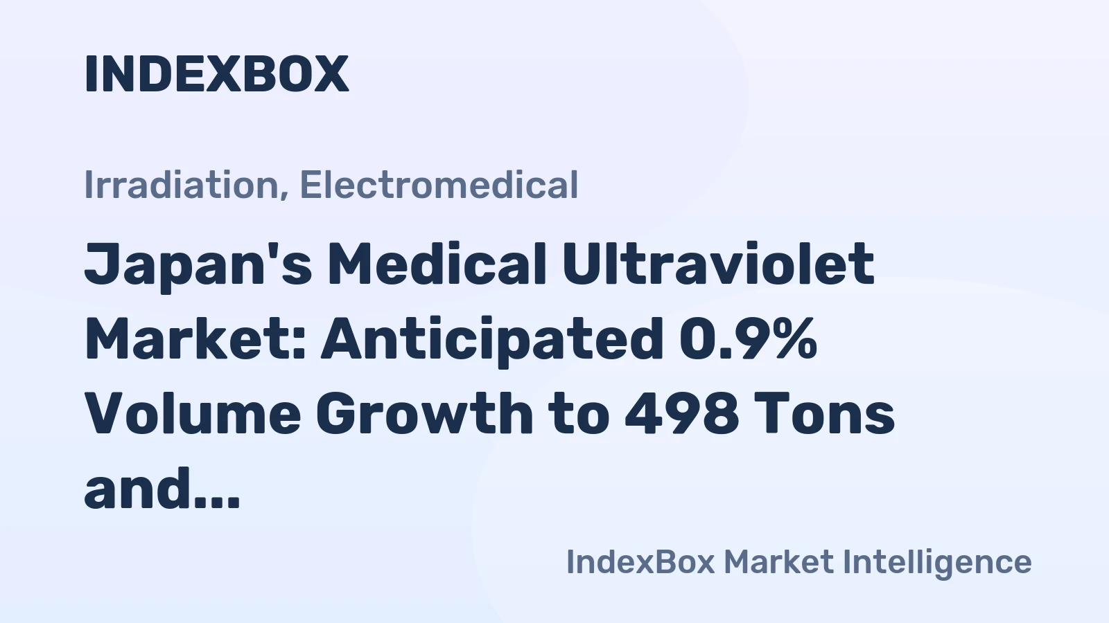 Japan's Medical Ultraviolet Market: Anticipated 0.9% Volume Growth to 498 Tons and 1.3% Value Growth to $285M by 2035