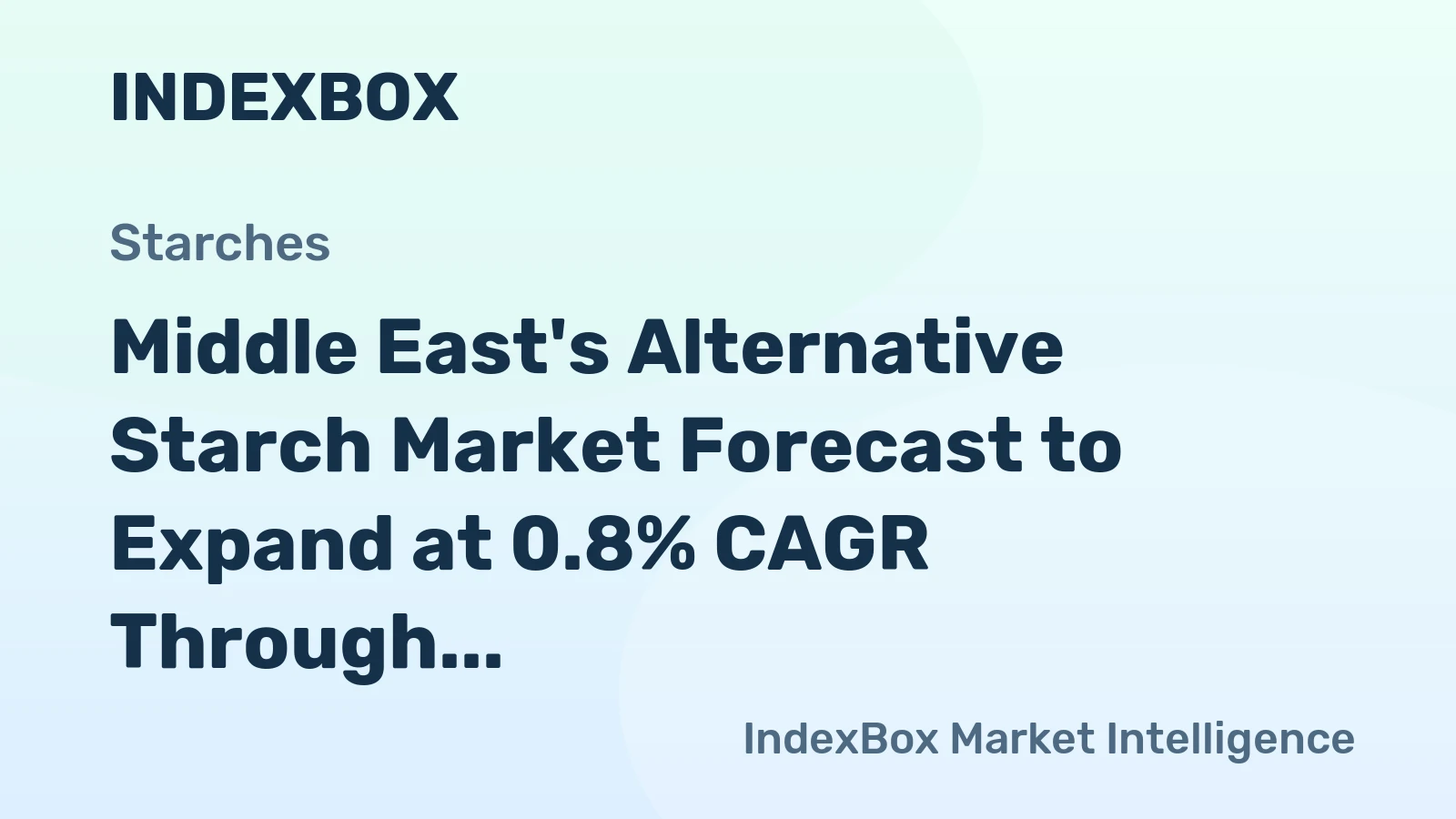 Middle East's Alternative Starch Market Forecast to Expand at 0.8% CAGR Through 2035