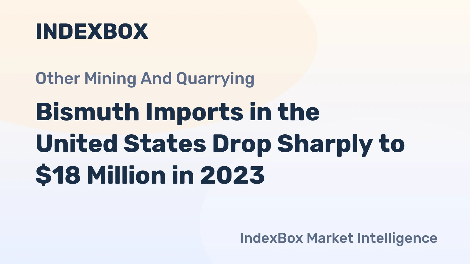 Bismuth Imports in the United States Drop Sharply to $18 Million in 2023