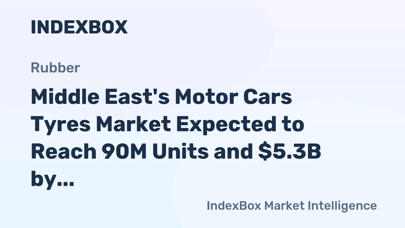 Middle East's Motor Cars Tyres Market Expected to Reach 90M Units and $5.3B by 2035