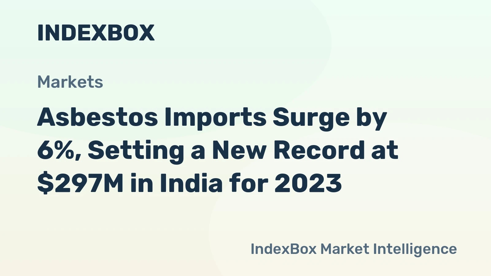 Asbestos Imports Surge by 6%, Setting a New Record at $297M in India for 2023