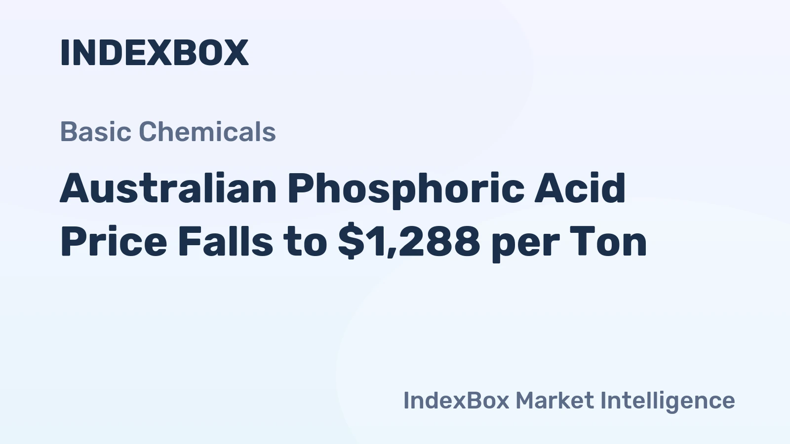Australian Phosphoric Acid Price Falls to $1,288 per Ton