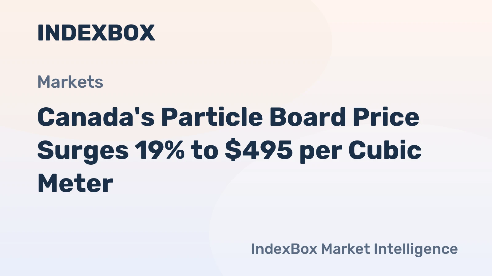 Canada's Particle Board Price Surges 19% to $495 per Cubic Meter