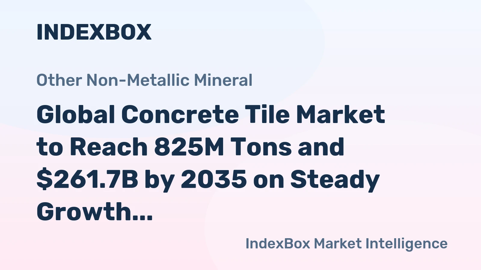 Global Concrete Tile Market to Reach 825M Tons and $261.7B by 2035 on Steady Growth