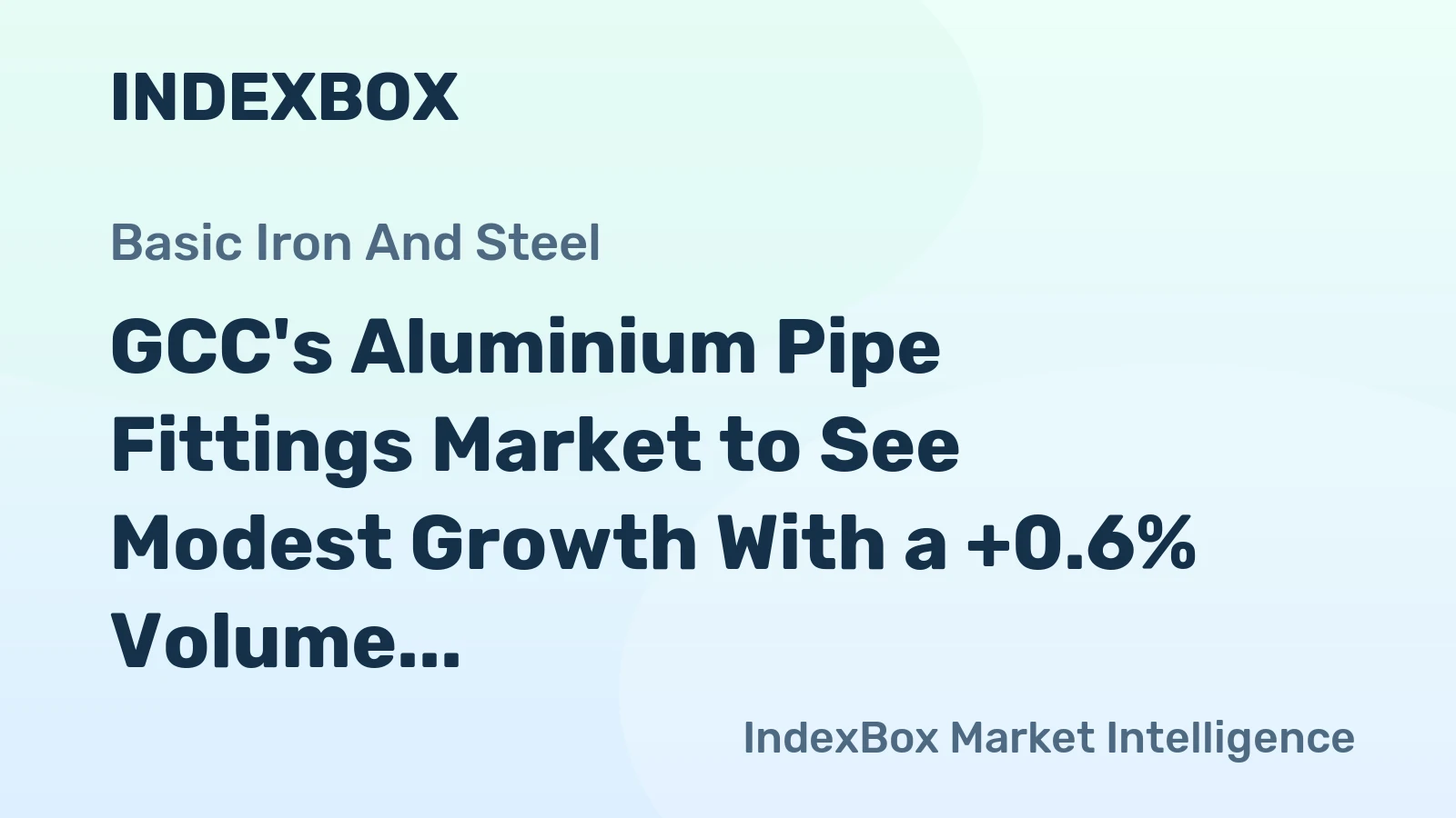 GCC's Aluminium Pipe Fittings Market to See Modest Growth With a +0.6% Volume CAGR