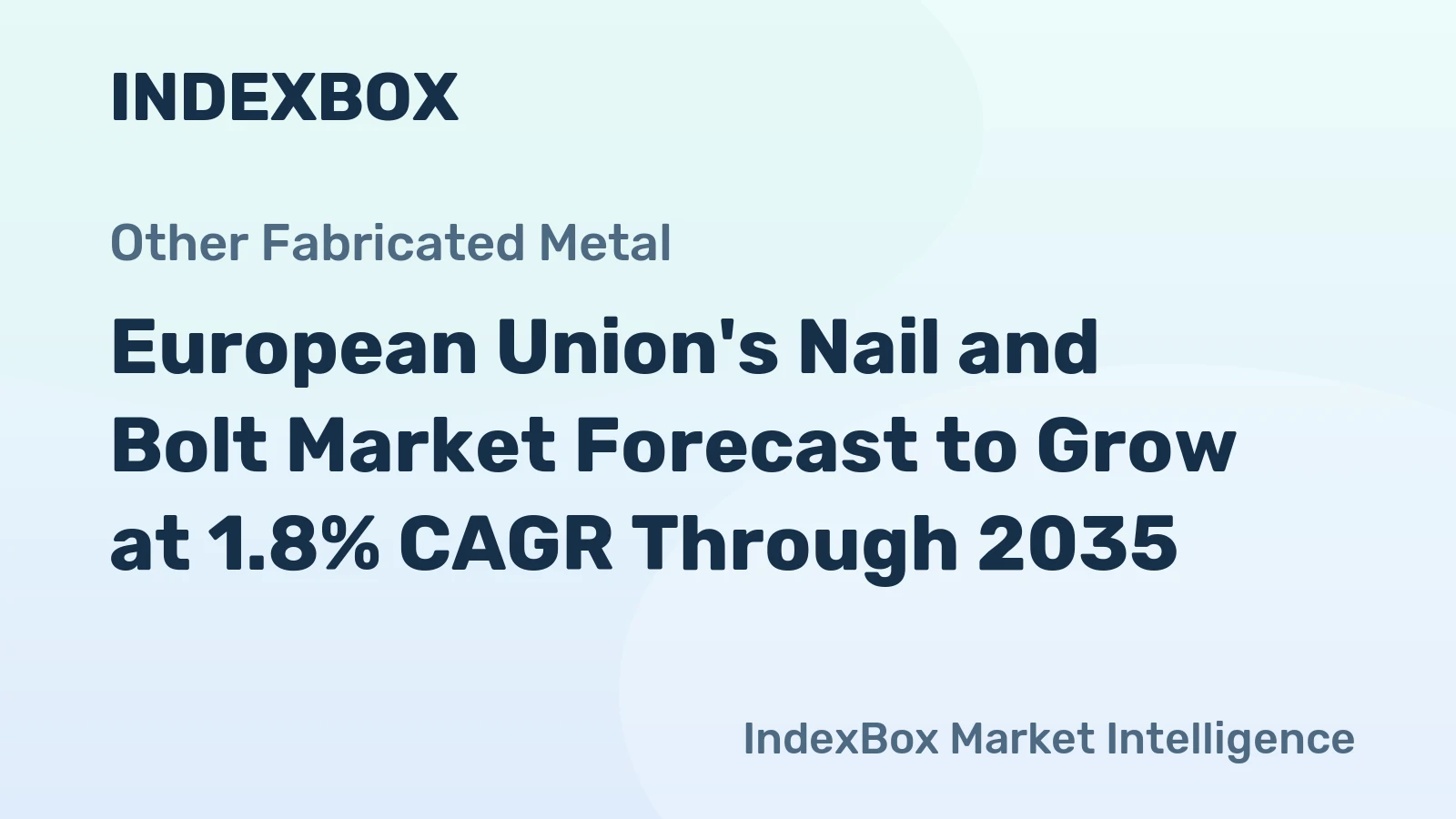 European Union's Nail and Bolt Market Forecast to Grow at 1.8% CAGR Through 2035