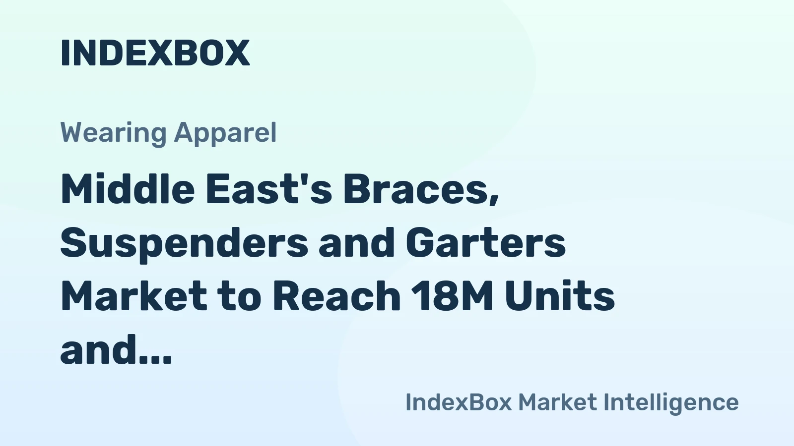Middle East's Braces, Suspenders and Garters Market to Reach 18M Units and $666M Value by 2035