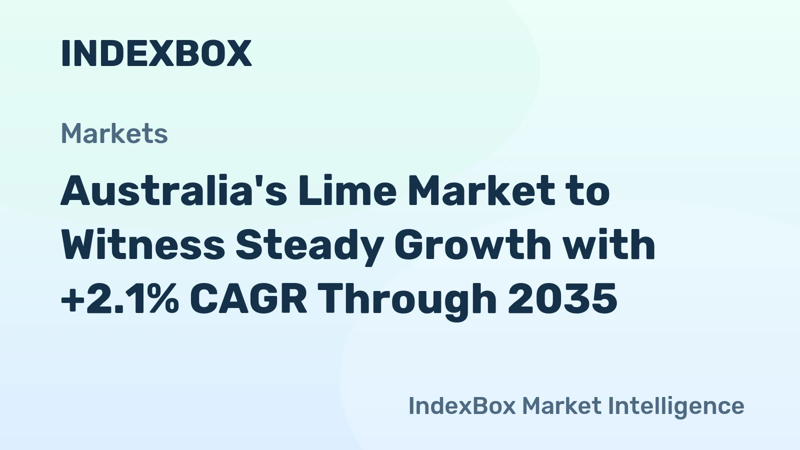 Australia's Lime Market to Witness Steady Growth with +2.1% CAGR Through 2035