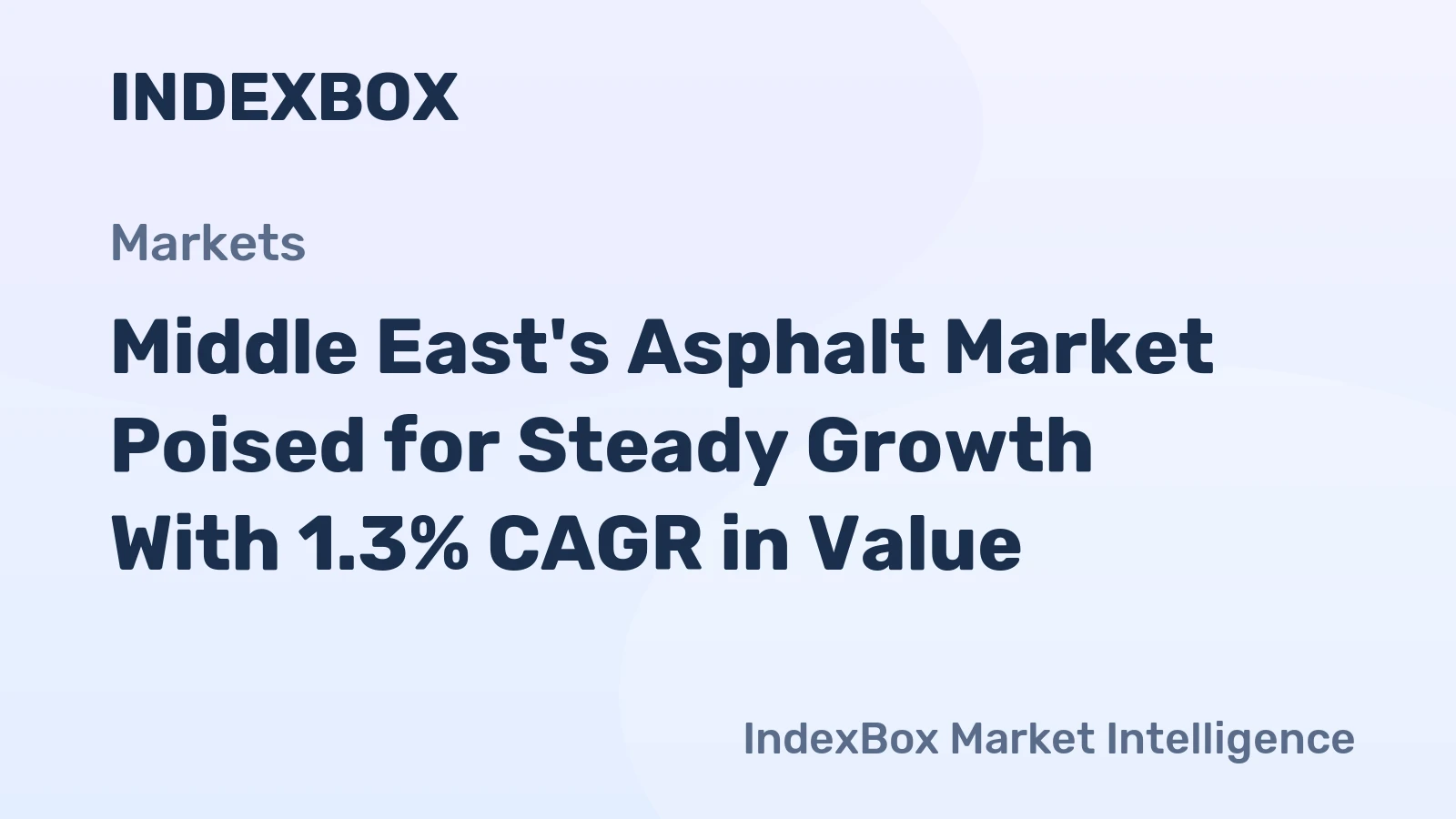 Middle East's Asphalt Market Poised for Steady Growth With 1.3% CAGR in Value