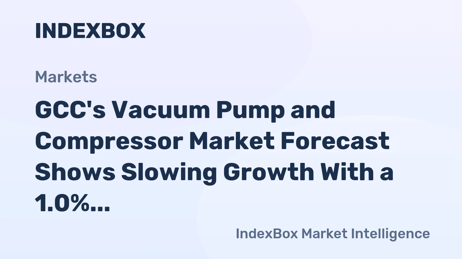 GCC's Vacuum Pump and Compressor Market Forecast Shows Slowing Growth With a 1.0% Volume CAGR Through 2035