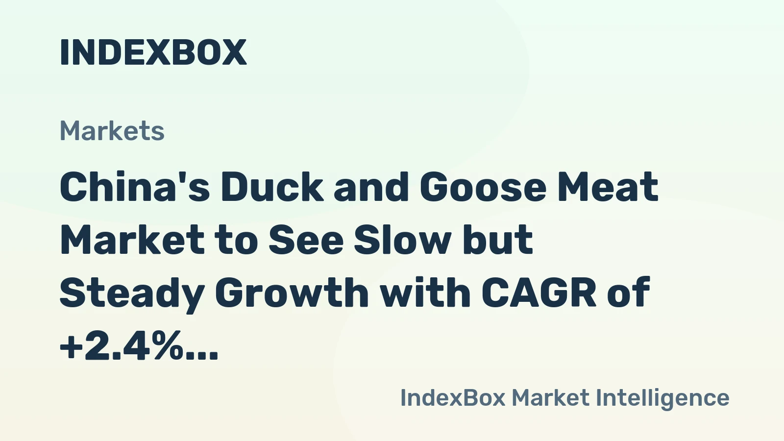 China's Duck and Goose Meat Market to See Slow but Steady Growth with CAGR of +2.4%