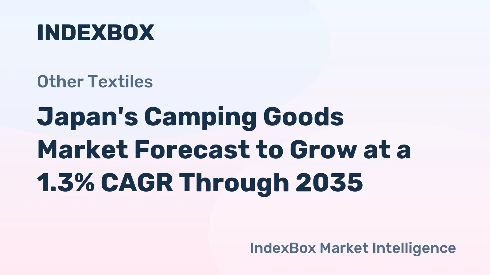 Japan's Camping Goods Market Forecast to Grow at a 1.3% CAGR Through 2035