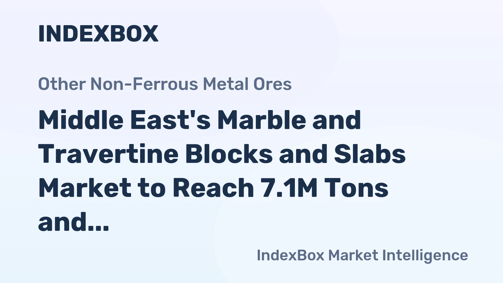Middle East's Marble and Travertine Blocks and Slabs Market to Reach 7.1M Tons and $2.1B by 2035