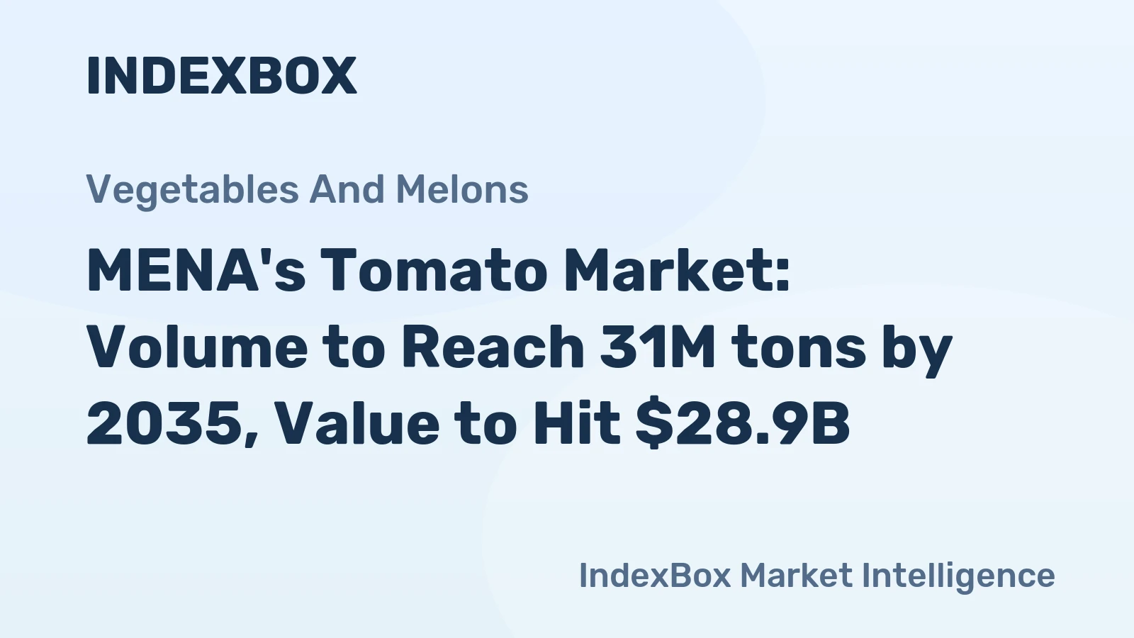MENA's Tomato Market: Volume to Reach 31M tons by 2035, Value to Hit $28.9B