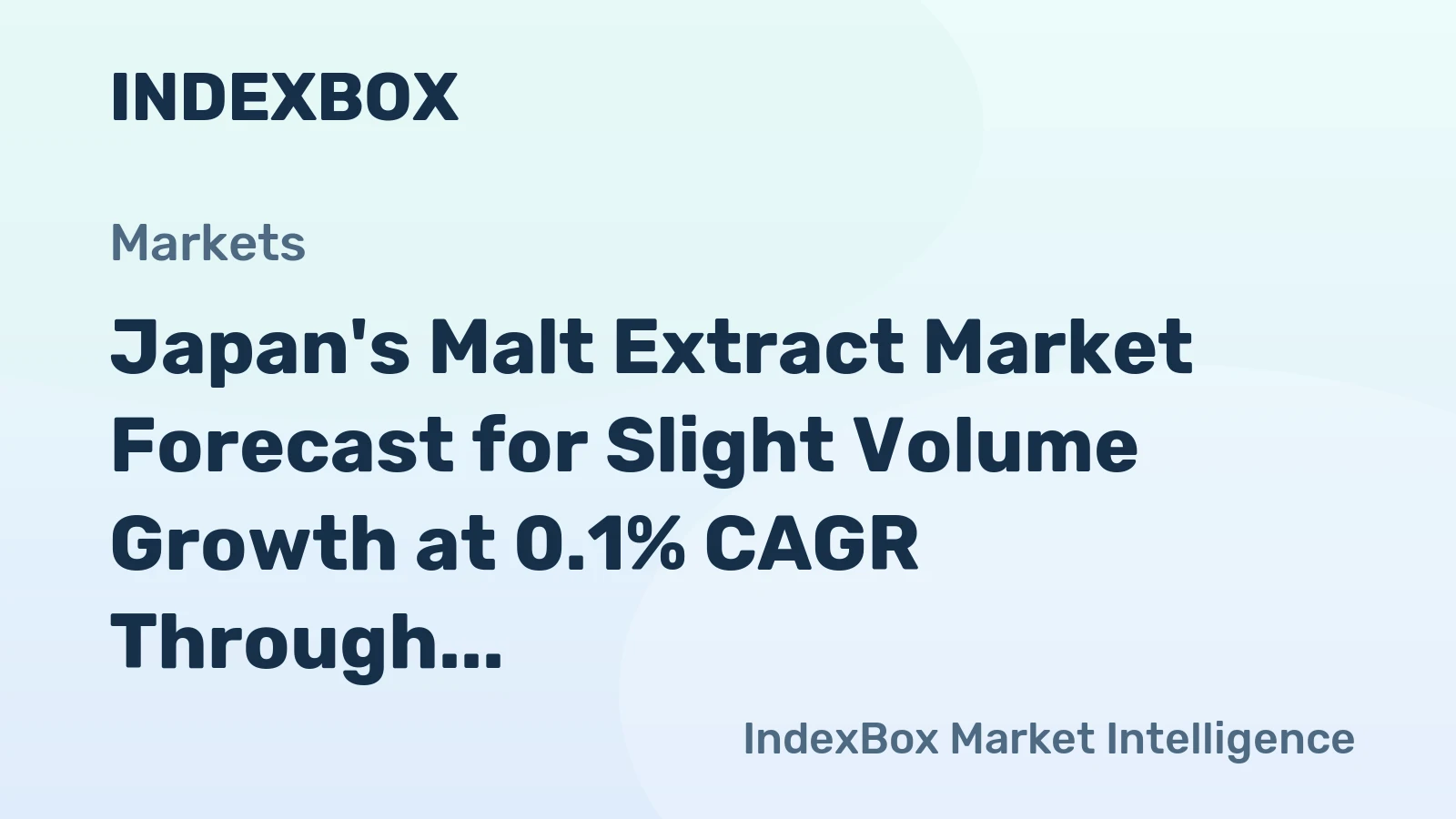 Japan's Malt Extract Market Forecast for Slight Volume Growth at 0.1% CAGR Through 2035