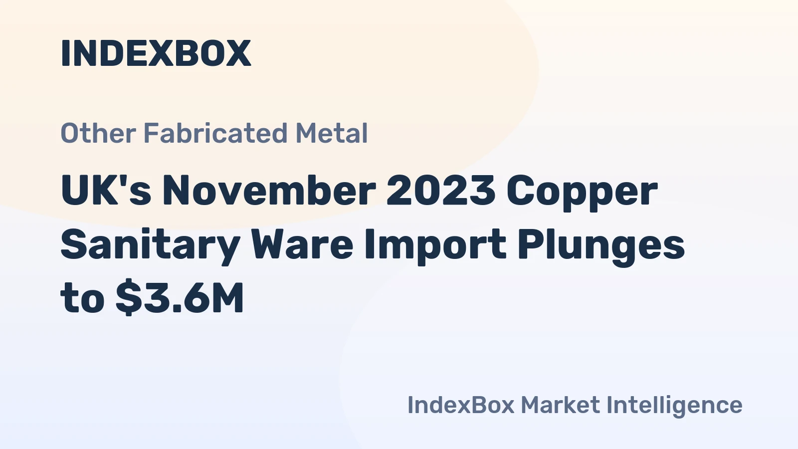 UK's November 2023 Copper Sanitary Ware Import Plunges to $3.6M.