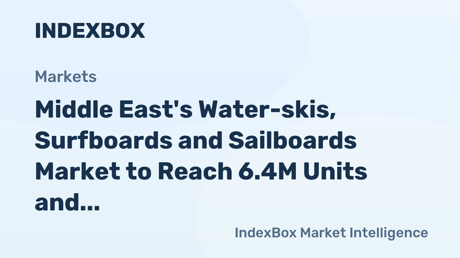 Middle East's Water-skis, Surfboards and Sailboards Market to Reach 6.4M Units and $161M by 2035, Driven by Increasing Demand