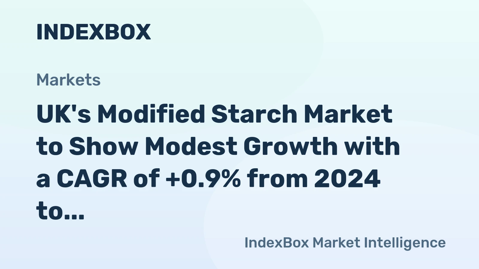 UK's Modified Starch Market to Show Modest Growth with a CAGR of +0.9% from 2024 to 2035