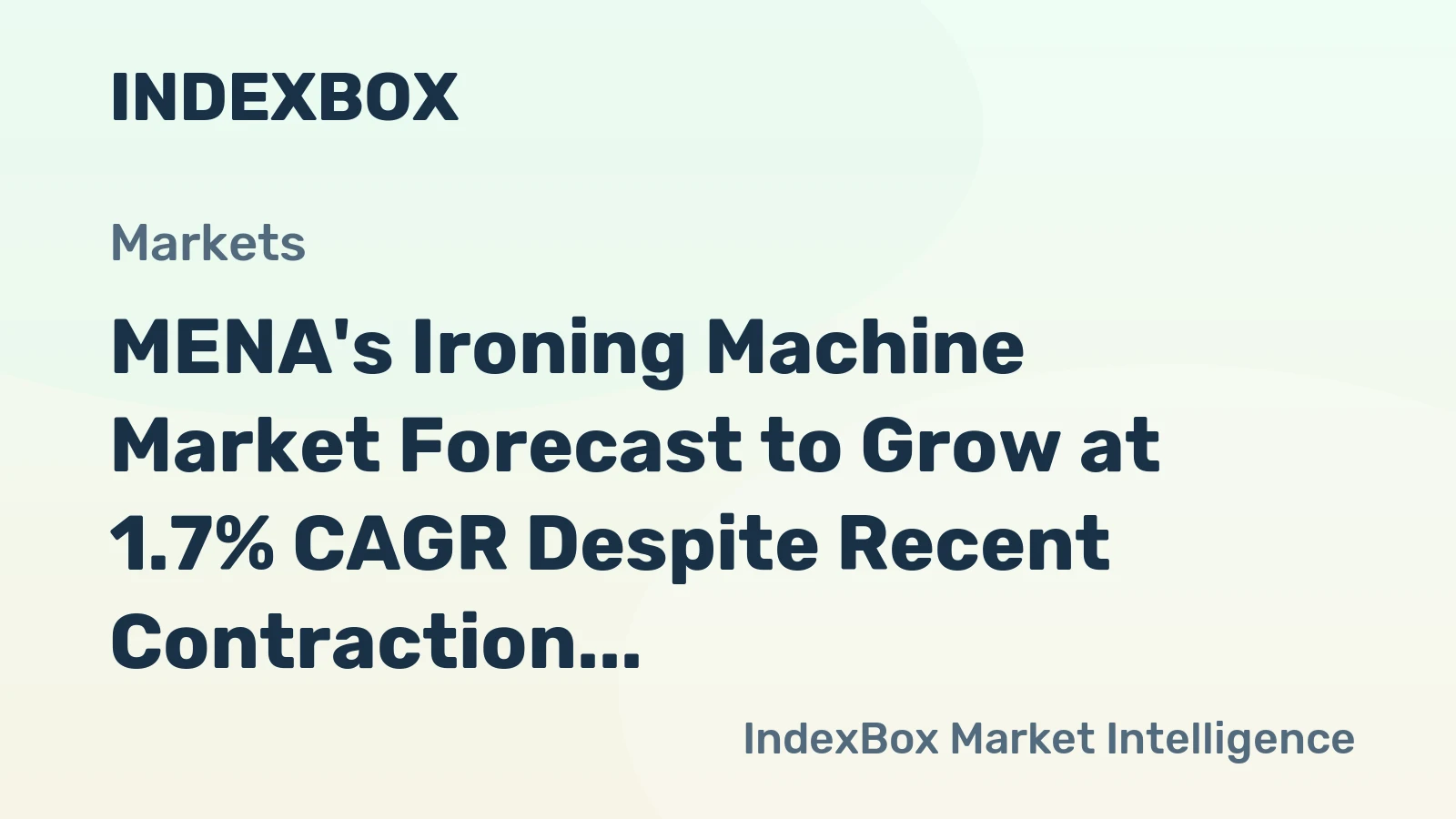 MENA's Ironing Machine Market Forecast to Grow at 1.7% CAGR Despite Recent Contraction