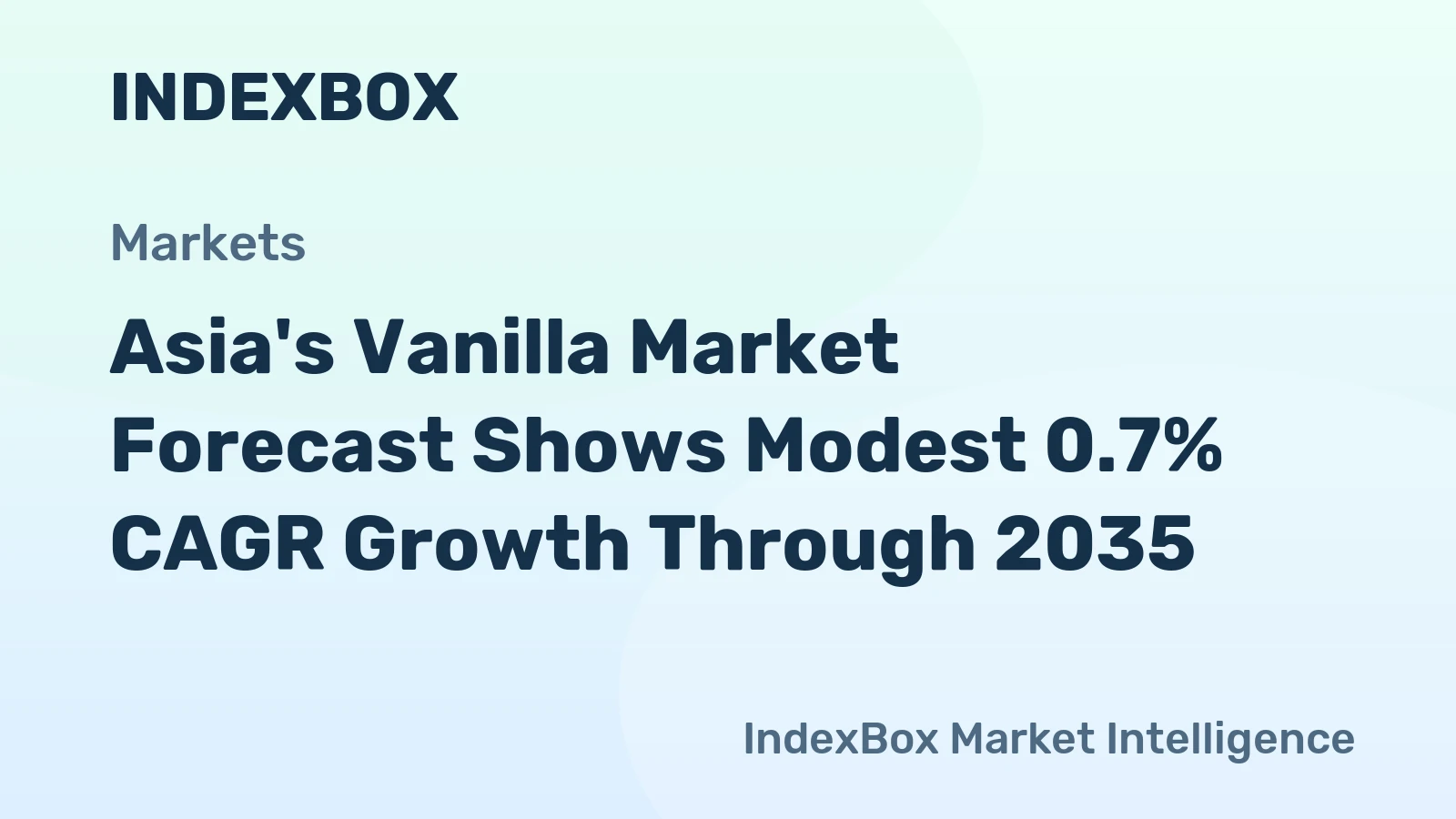 Asia's Vanilla Market Forecast Shows Modest 0.7% CAGR Growth Through 2035