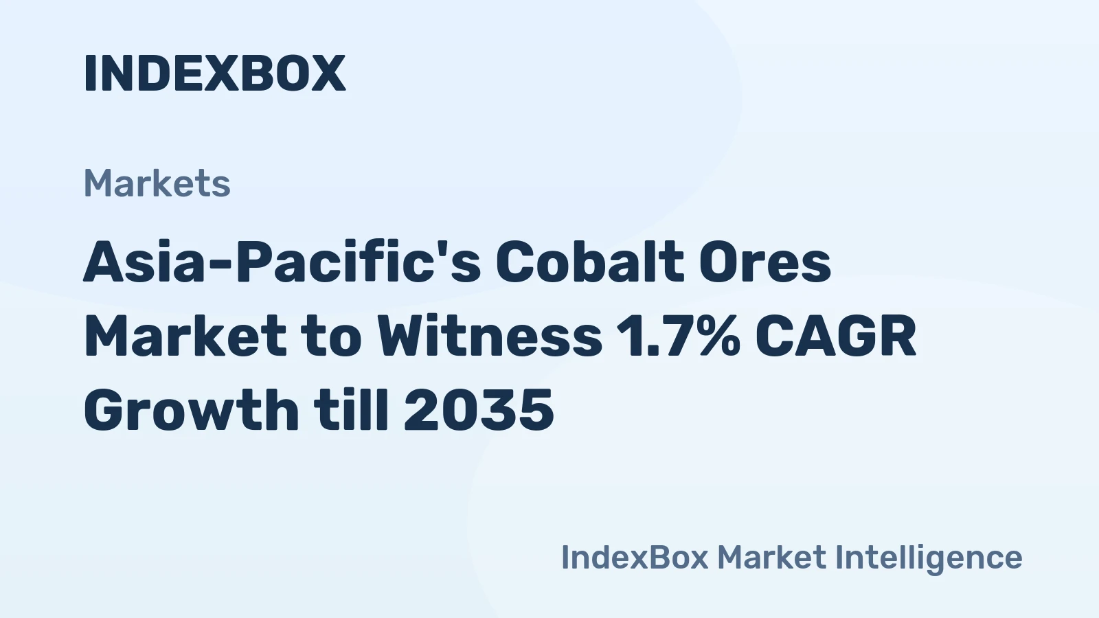 Asia-Pacific's Cobalt Ores Market to Witness 1.7% CAGR Growth till 2035