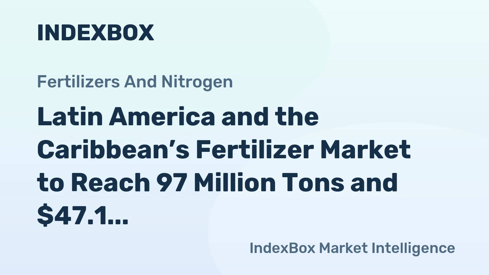 Latin America and the Caribbean’s Fertilizer Market to Reach 97 Million Tons and $47.1 Billion by 2035