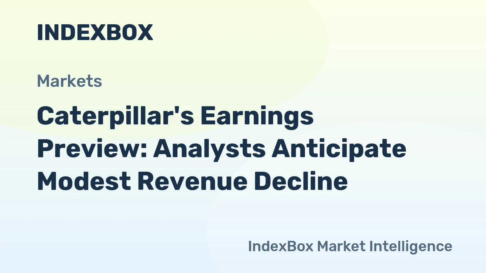 Caterpillar's Earnings Preview: Analysts Anticipate Modest Revenue Decline