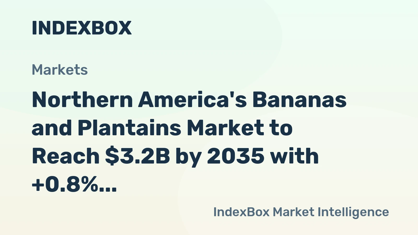 Northern America's Bananas and Plantains Market to Reach $3.2B by 2035 with +0.8% CAGR
