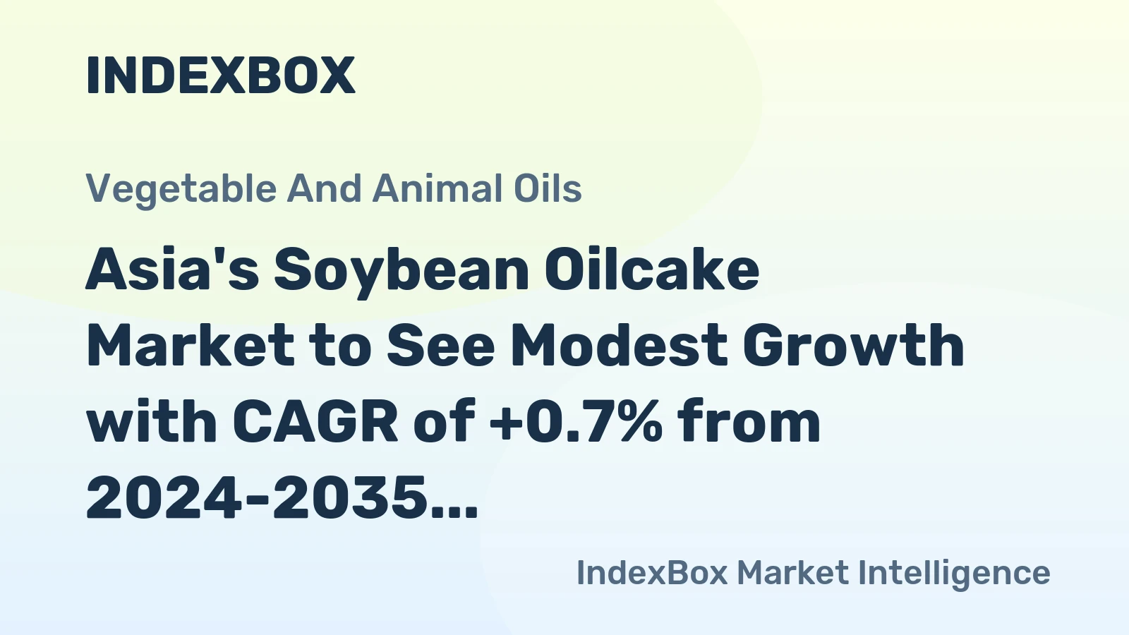Asia's Soybean Oilcake Market to See Modest Growth with CAGR of +0.7% from 2024-2035