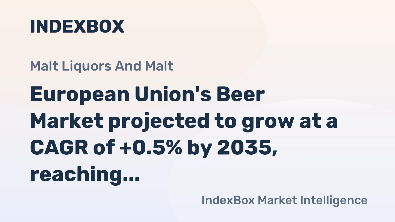 European Union's Beer Market projected to grow at a CAGR of +0.5% by 2035, reaching $35.3B